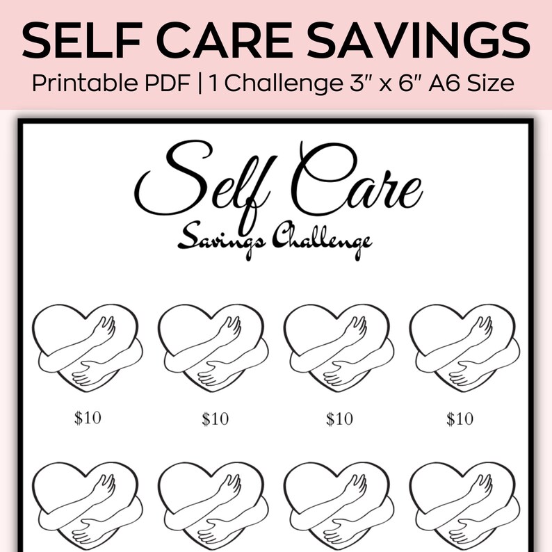 A6 Self Care Savings Challenge, Mini Savings Challenge, Save 200 ...
