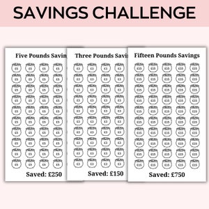 Pound Savings Challenge Bundle, A6 Customize Savings Printable, 50 ...
