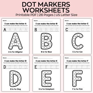 Alphabet Animal Dot Marker Worksheets, Dot Marker Activities for ...
