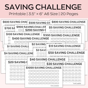 A6 Money Saving Challenge, Savings Tracker Printables, 100 Envelope ...