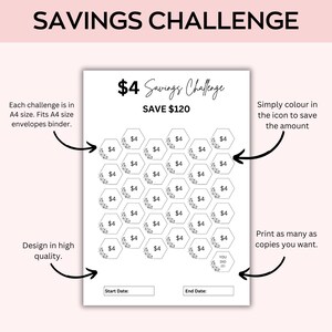 Low-income Savings Challenge Printable, A6 Mini Savings Challenge ...