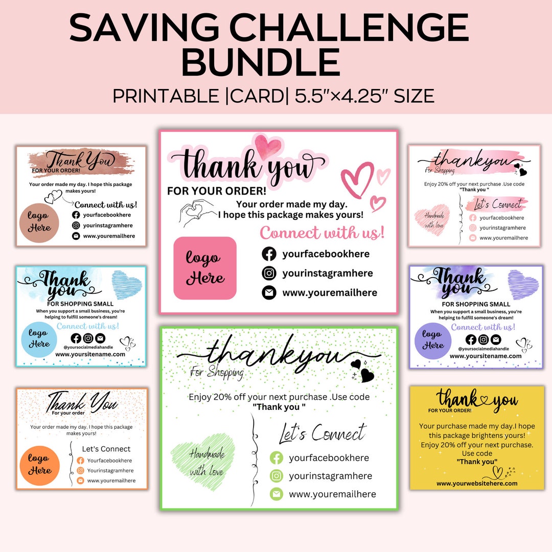 10 Small Business Thank You Cards,printable Customer Cards,custom ...