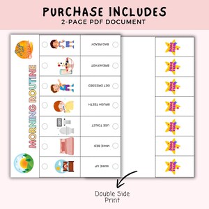 Morning Routine Chart Printable, Flip Chart, Morning Routine Flip Chart ...