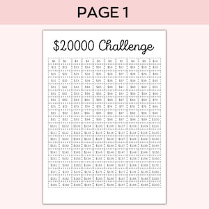 20K, 40k Money Saving Challenge Printable, 20000,40000 Couple Savings ...