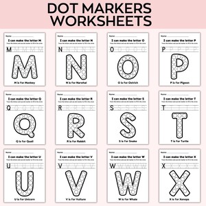 Alphabet Animal Dot Marker Worksheets, Dot Marker Activities for ...