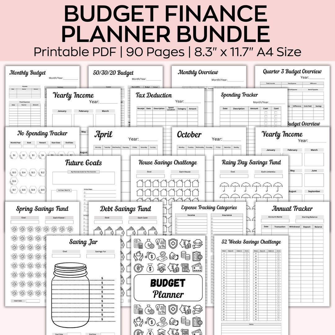 Budget Finance Planner Bundle Printable, Digital Budget Journal Ipad ...
