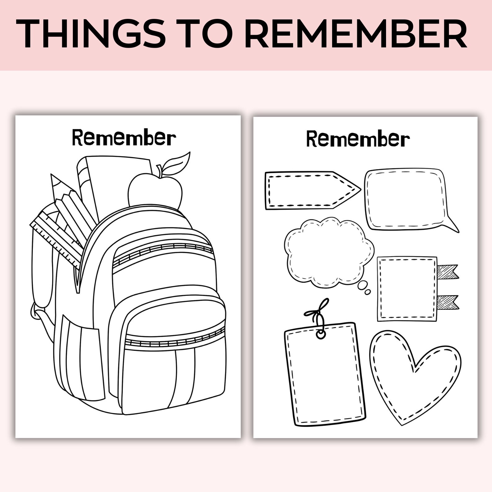 Things to Remember Bundle, A5 Printable Journal Page, Books to Read ...