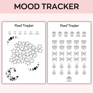 Monthly Mood Trackers Bundle, A5 Printable Journal Pages, Feelings ...