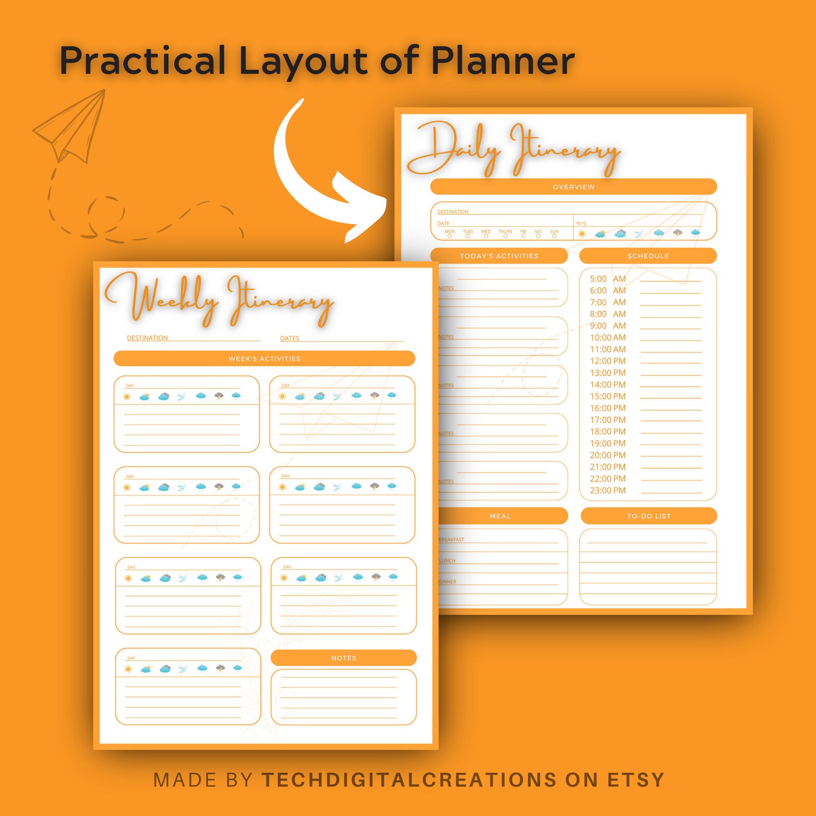 Printable Travel Itinerary Printable Travel Planner Travel - Etsy
