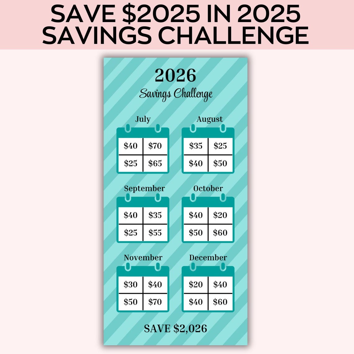 Save 2026 in 2026 Savings Challenge, Budgeting Trackers, Budget Binder ...