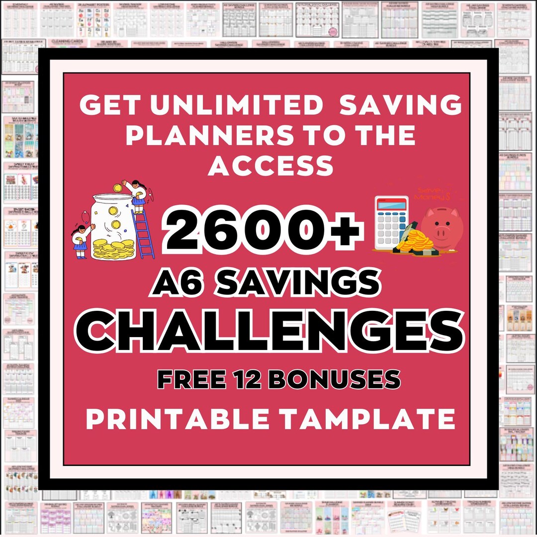 2500+ Mega Bundle A6 Savings Challenge, Low Income Savings, A6 Money ...