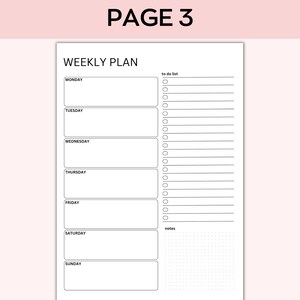 Weekly Planner Printable, Weekly Organizer Journal, Weekly Agenda ...