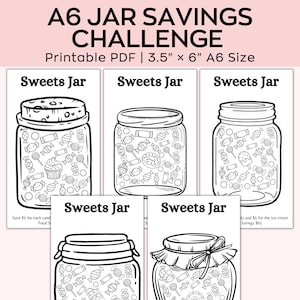 Sweets Jar Savings Challenge Printable, Counting My Pennies, Cash ...