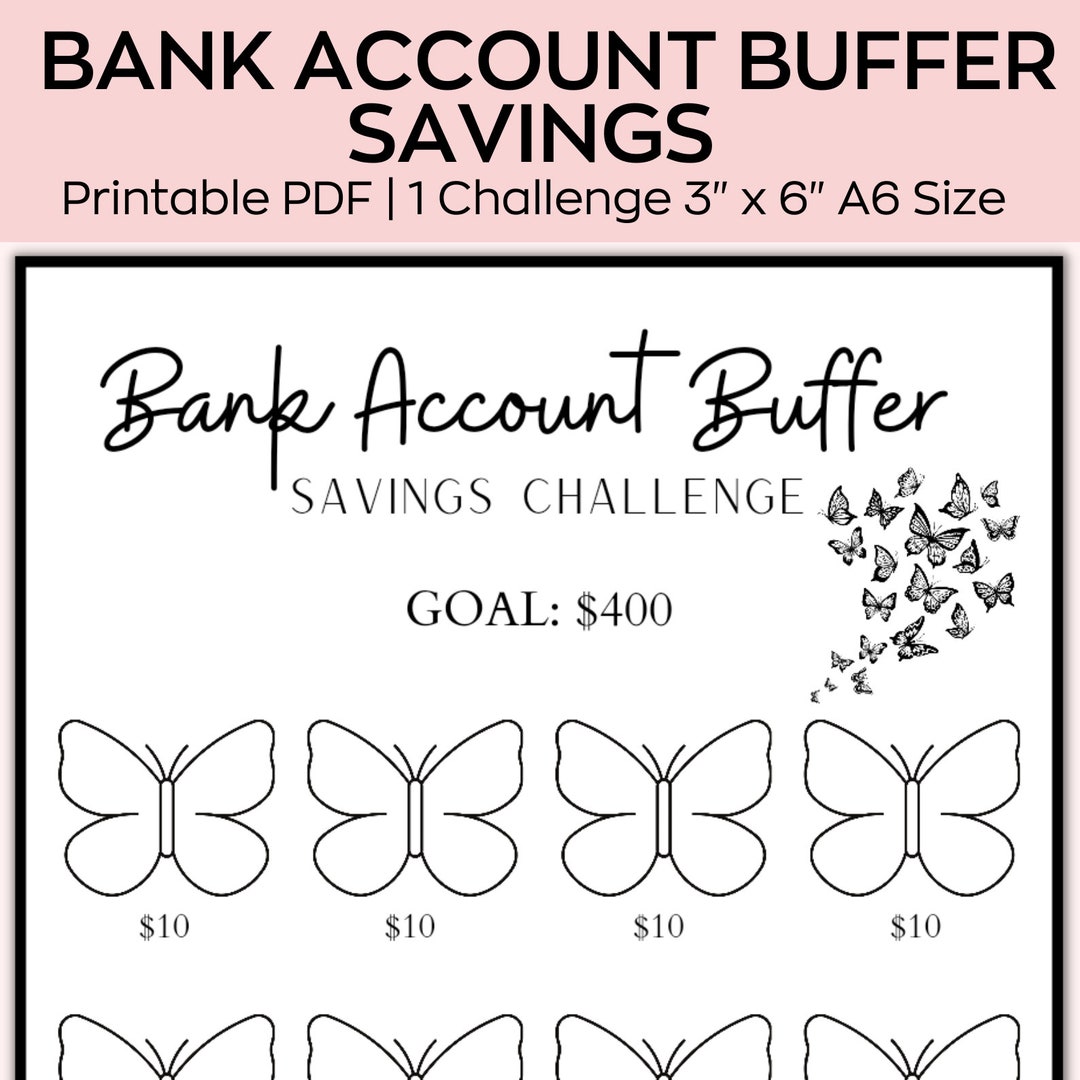 A6 Bank Account Buffer Savings Challenge, Mini Savings Challenge, Save ...