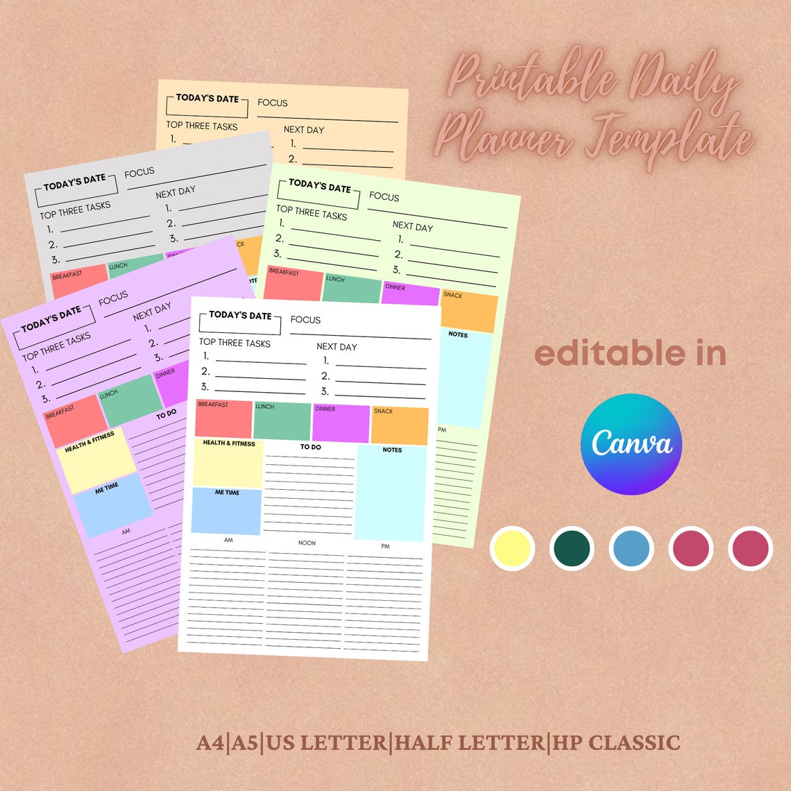 Adhd Planner Printable Adhd Daily Planner Digital Daily - Etsy