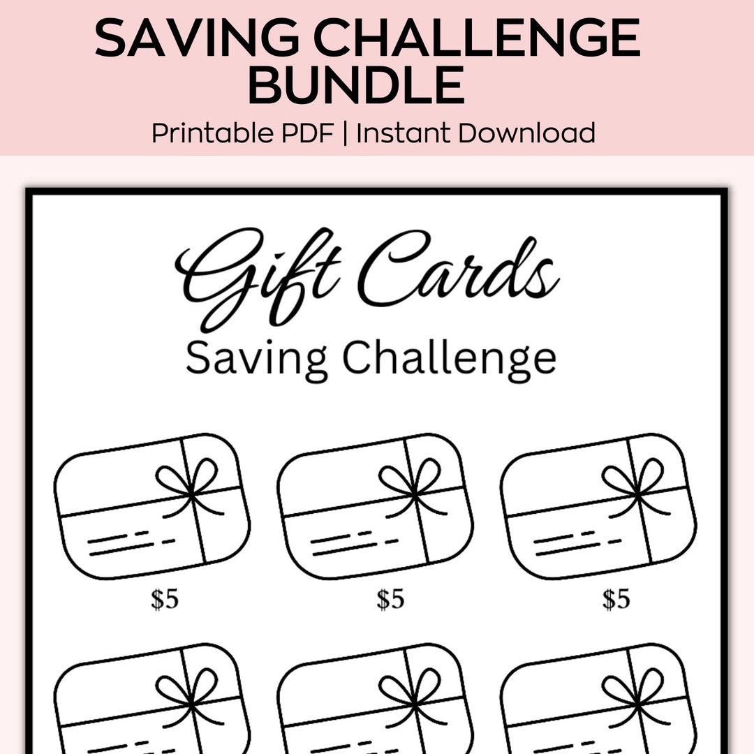 A6 Gift Card Savings Challenge, Mini Savings Challenge, Save Dollars ...