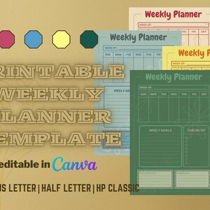 Digital Weekly Planner 2022-2023, Weekly Planner Template Canva ...
