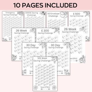 Pounds Savings Challenge Printable, Cash Budgeting Binder, Finance ...