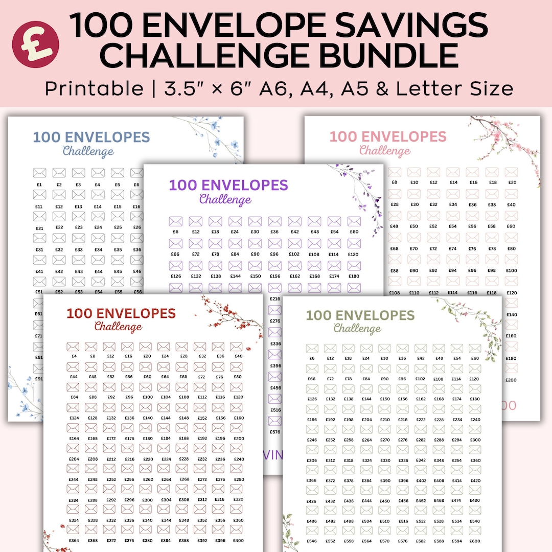 100 Envelope Saving Challenge,a6 Mini Saving Tracker,cash Envelopes ...