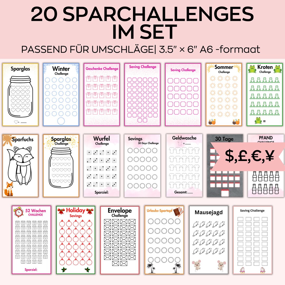 A6 Spar Saving Challenges, Customize Savings Tracker Printable, Cash ...