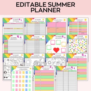 2024 Editable Kids Summer Planner, Summer Kid Bucket List Checklist ...