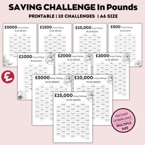 Pounds Saving Challenge Printable,flower Saving Tacker, Cash Budgeting ...