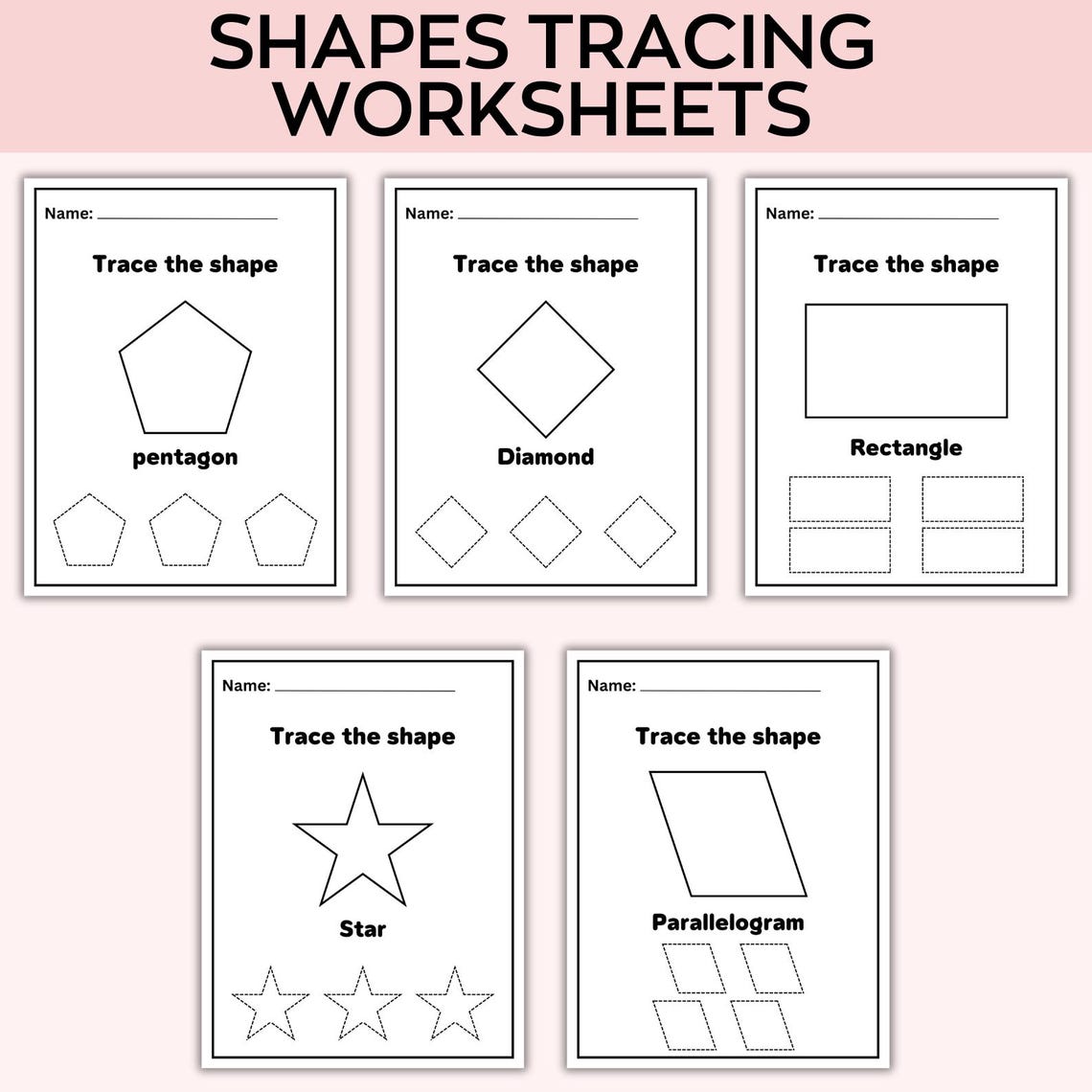 Number Tracing Worksheet, Pre-k Preschool Worksheet, Kindergarten ...