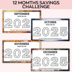 Save 2025 in 2025 Savings Challenge Printable, Low Budget Monthly ...