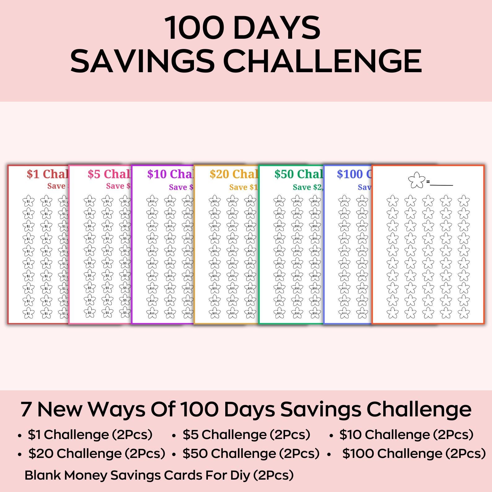 A6 Savings Challenge Printable, Savings Tracker Bundle, 1000 Savings ...