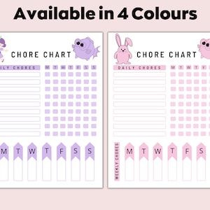 Editable Kids Chore Charts,multiple Kids Daily Checklist Canva,editable ...