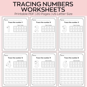 Number Tracing Worksheet, Pre-k Preschool Worksheet, Kindergarten ...