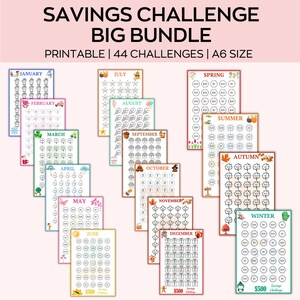 A6 Sized 500 USD Savings Challenge Big Bundle, Savings Challenge ...