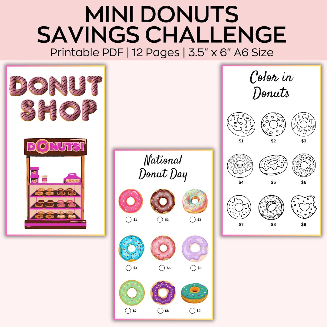 Mini Donuts Savings Challenges, Donuts Saving Challenges, Low Income ...