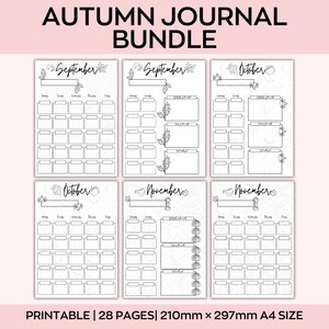 28 Autumn Journal Pages Bundle, Fall Bucket List, Autumn Activities ...