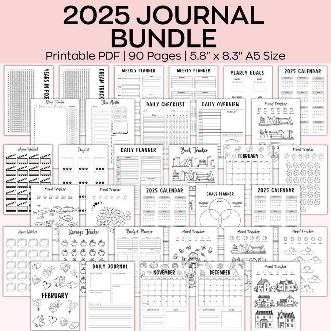 2025 Savings Challenge Printable Mega Bundle, Bullet Journal Bundle ...