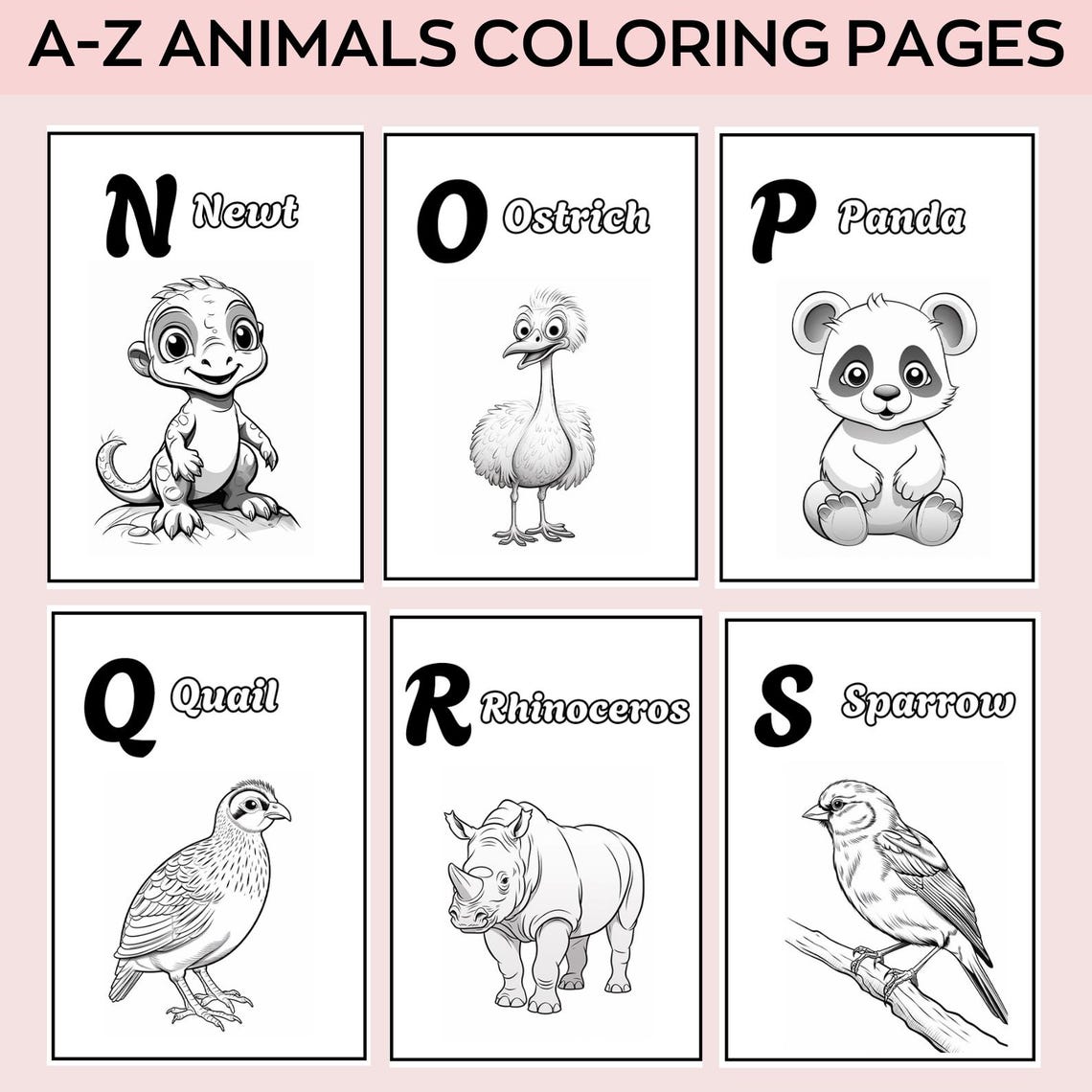 Animal Coloring Pages, 26 Alphabet Coloring Pages, Kindergarten ...