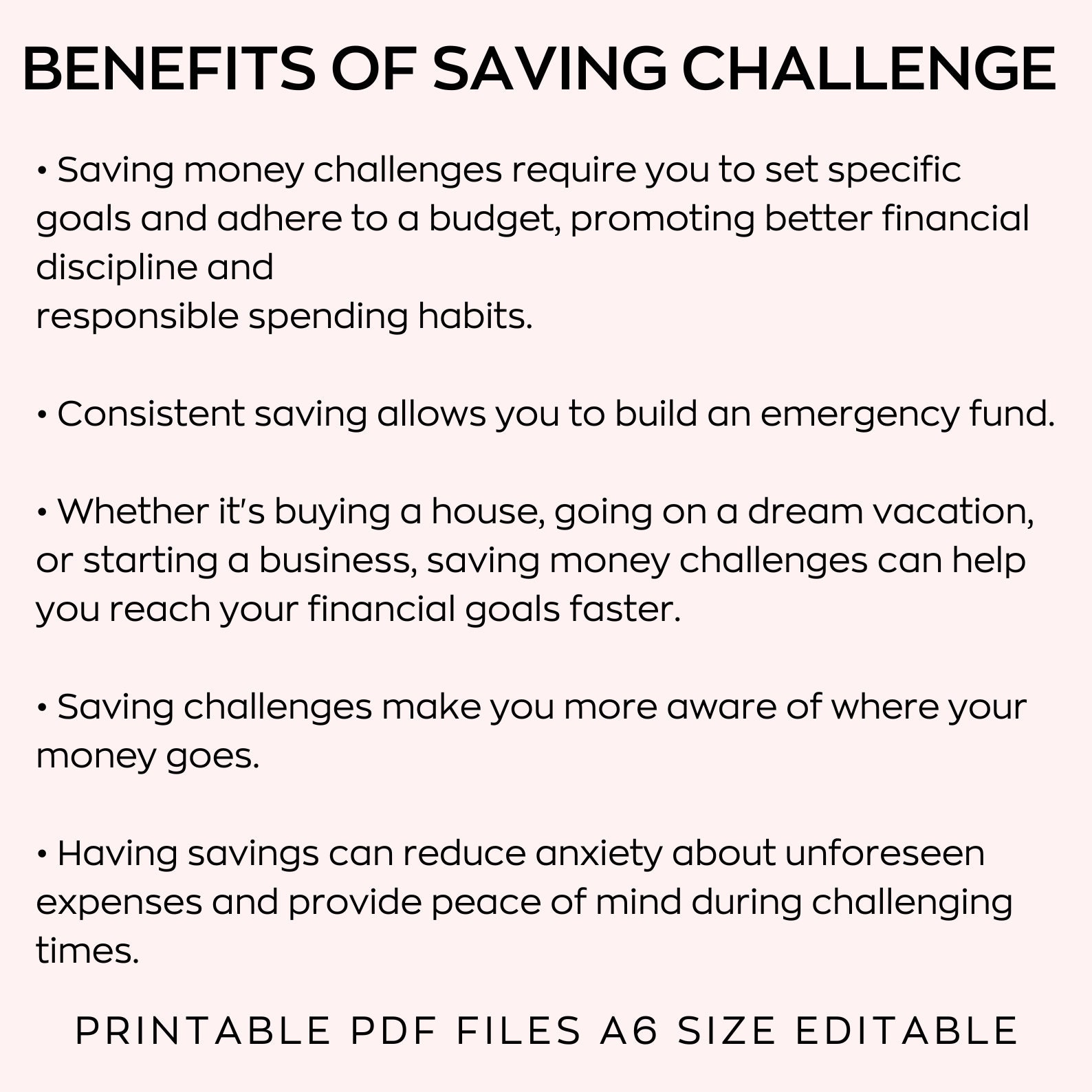 A6 Moving Fund Savings Challenge, Mini Savings Challenge,personal ...