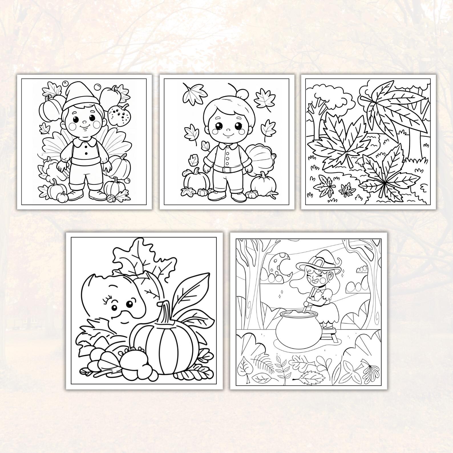 Autumn Coloring Pages for Kids, Pumpkin Coloring Pages, Preschoolers ...