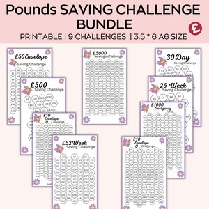 Pounds Savings Challenge Printable, Daisy Flower Saving Tacker,a6 Mini ...