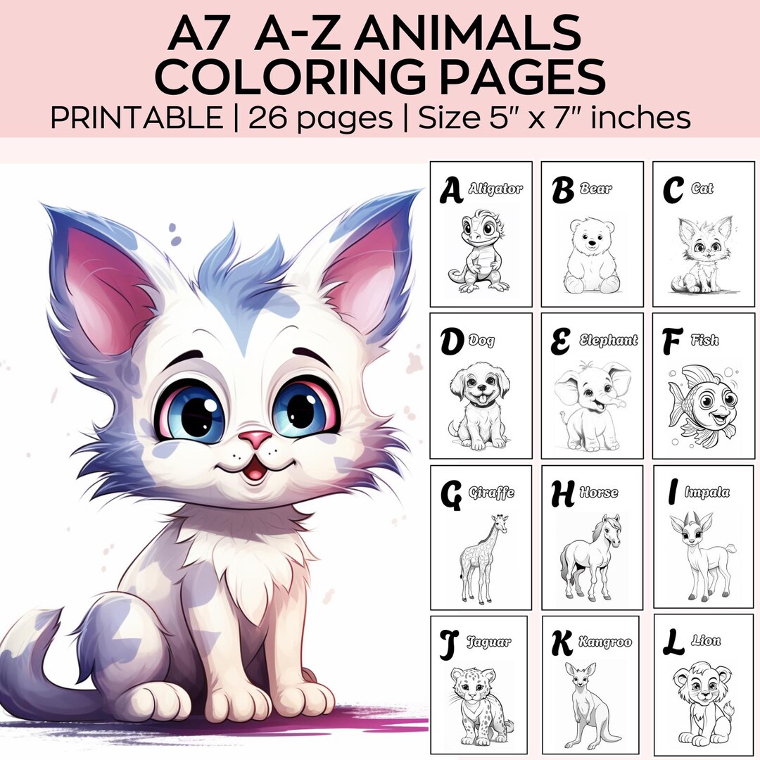 Animal Coloring Pages, 26 Alphabet Coloring Pages, Kindergarten ...