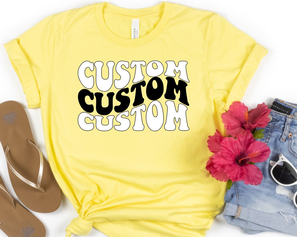 Custom Wavy Stacked SVG Personalized Customized Retro Wavy - Etsy