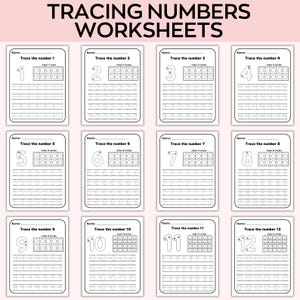 Number Tracing Worksheet, Pre-k Preschool Worksheet, Kindergarten ...