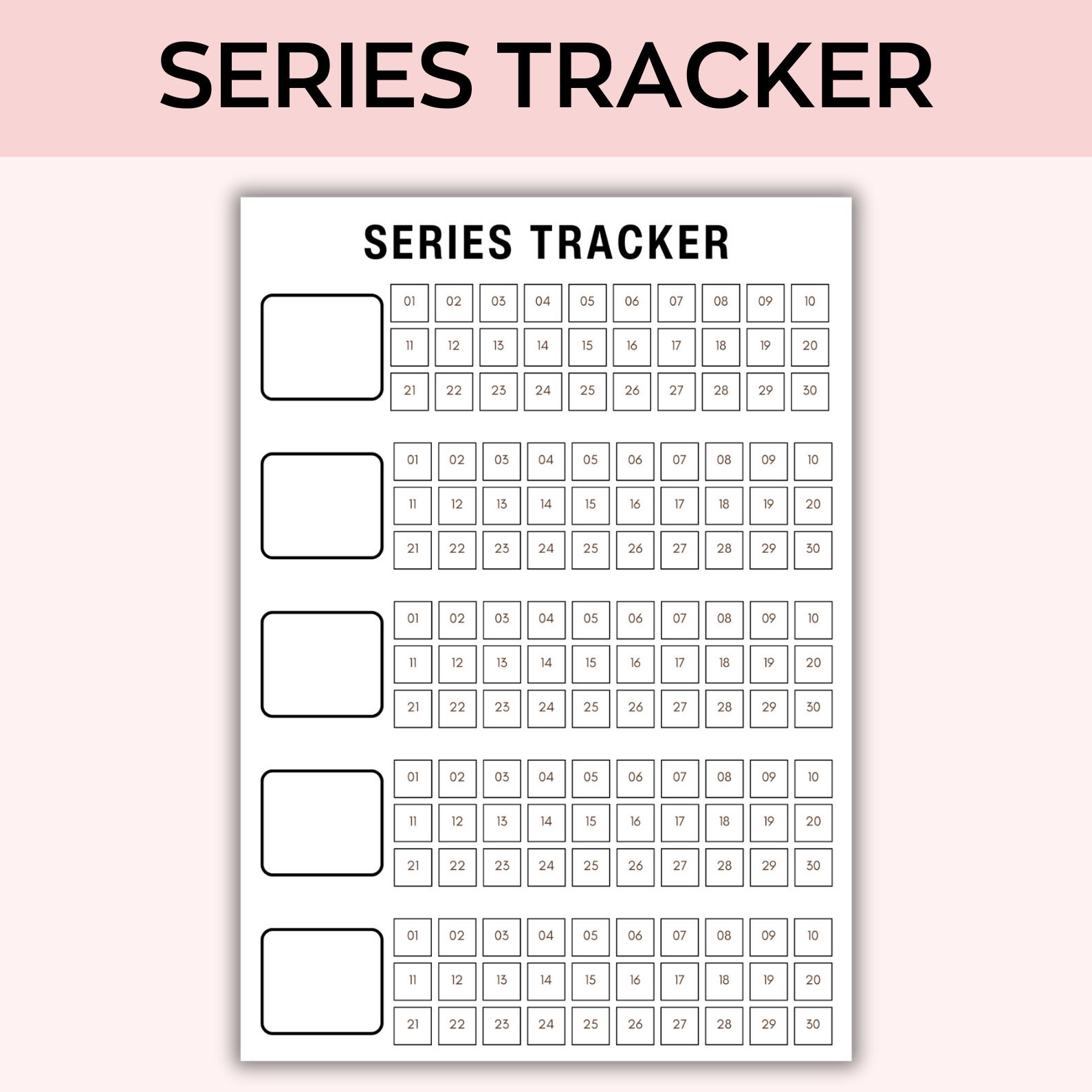 Series Tracker, A5 Journal Page Printable, Episode Tracker, Monthly ...