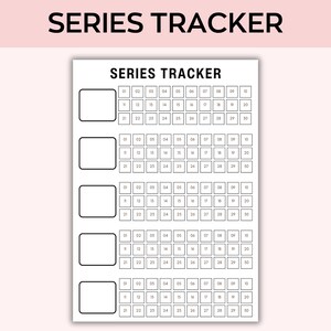 Series Tracker, A5 Journal Page Printable, Episode Tracker, Monthly ...
