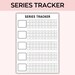 Series Tracker, A5 Journal Page Printable, Episode Tracker, Monthly ...