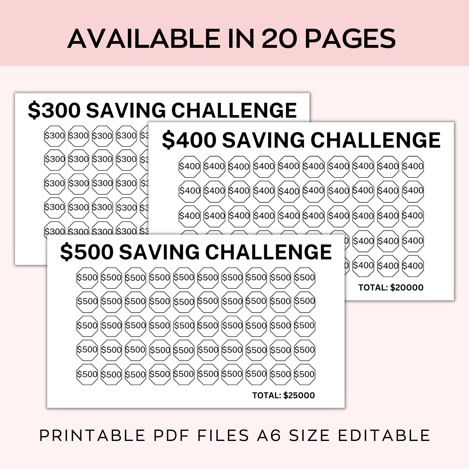 A6 Money Saving Challenge, Savings Tracker Printables, 100 Envelope ...