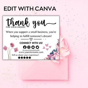 10 Small Business Thank You Card, Editable Business Card, Custom ...
