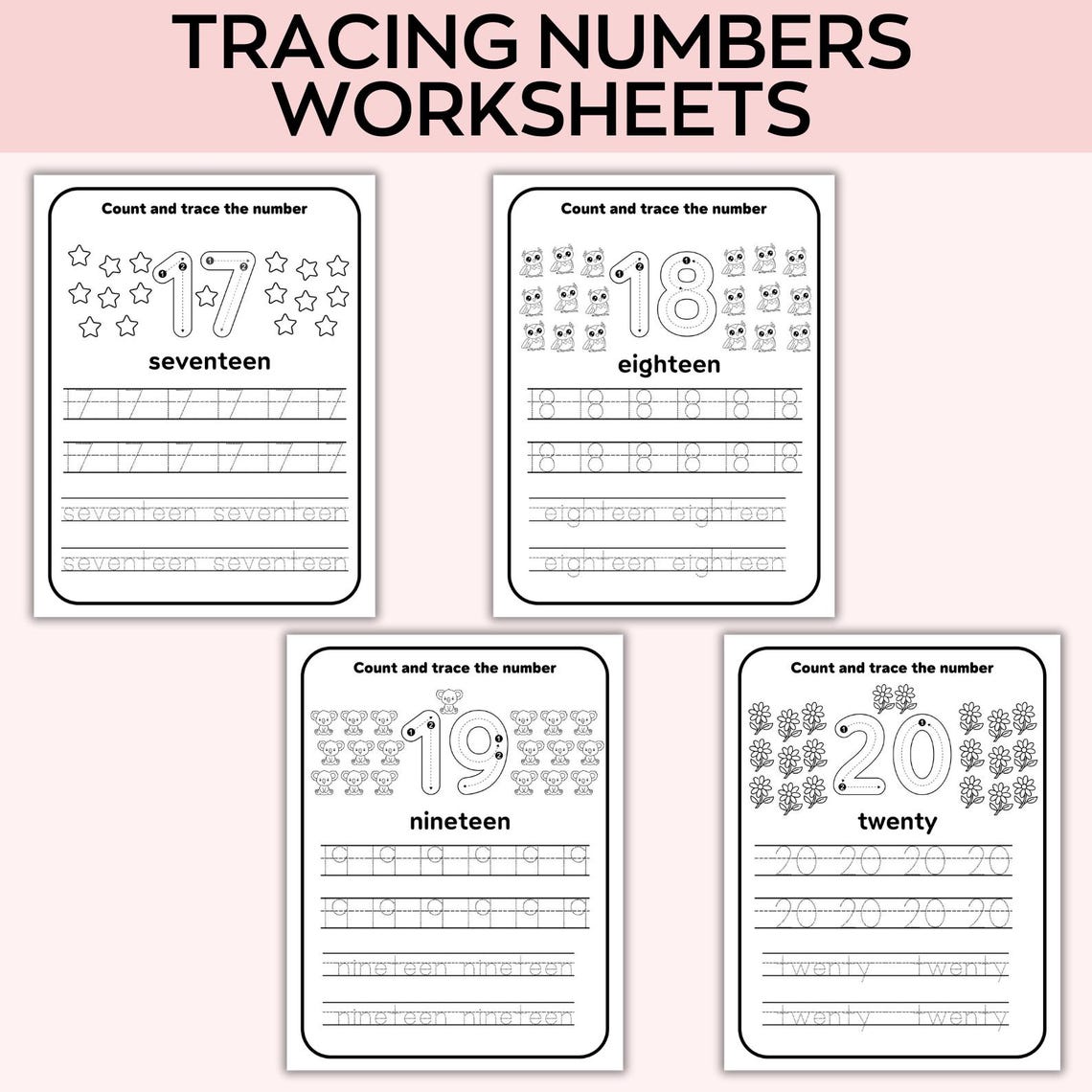 Number Tracing Worksheet, Pre-k Preschool Worksheet, Kindergarten ...