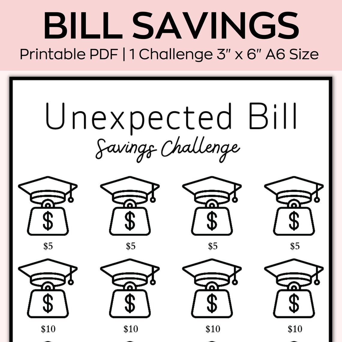 Unexpected Bill Savings Challenge , Mini Savings Challenge, Save ...
