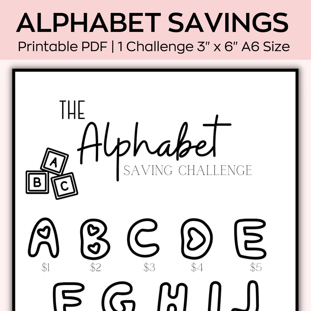 A6 Alphabet Savings Challenge, Mini Savings Challenge,save 351 Dollars ...